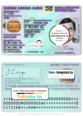 Sweden ID template in PSD format – FakeTemplate.cc