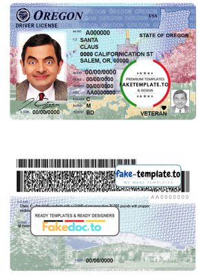 USA Oregon state driving license template in PSD format – FakeTemplate.cc