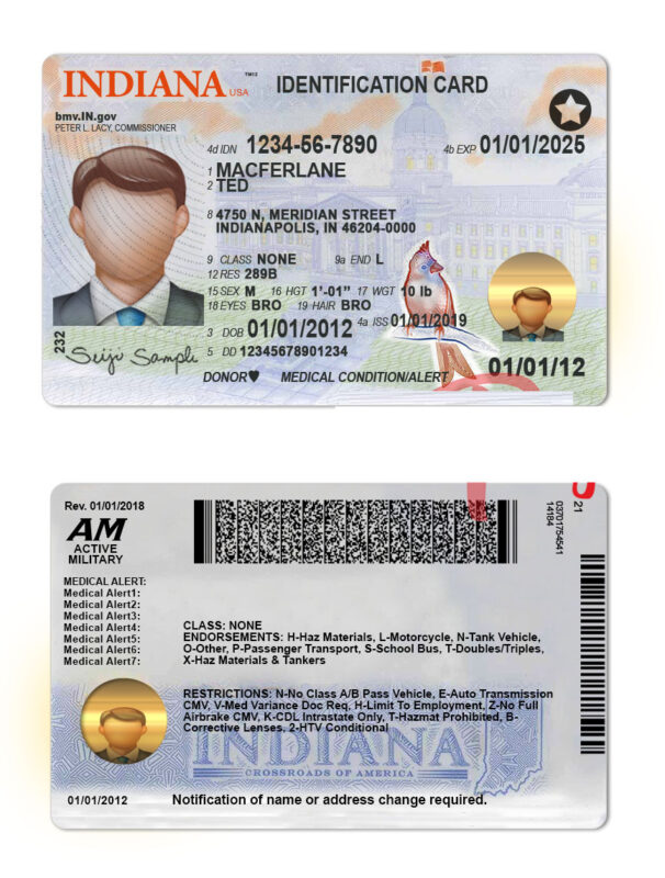 Indiana Identification Card Psd Template V1 – FakeTemplate.cc