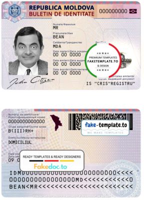 Moldova ID template in PSD format, fully editable, with all fonts ...
