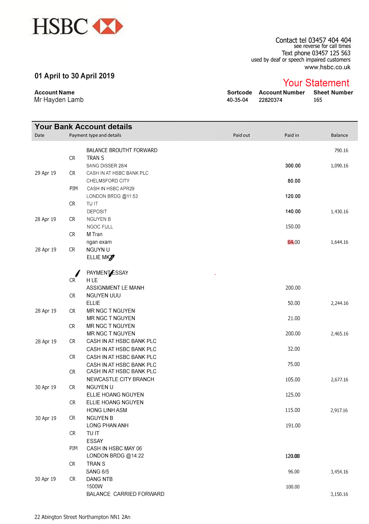 HSBC Bank Statement Psd Template 4 Pages FakeTemplate cc HSBC Bank Statement Psd Template 4 Pages FakeTemplate cc