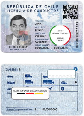 Chile driving license template in PSD format, fully editable, with all ...