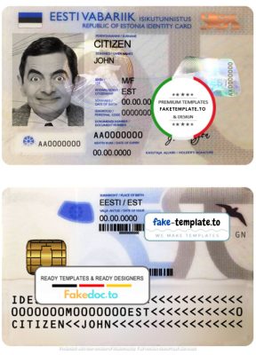 Estonia ID template in PSD format – FakeTemplate.cc