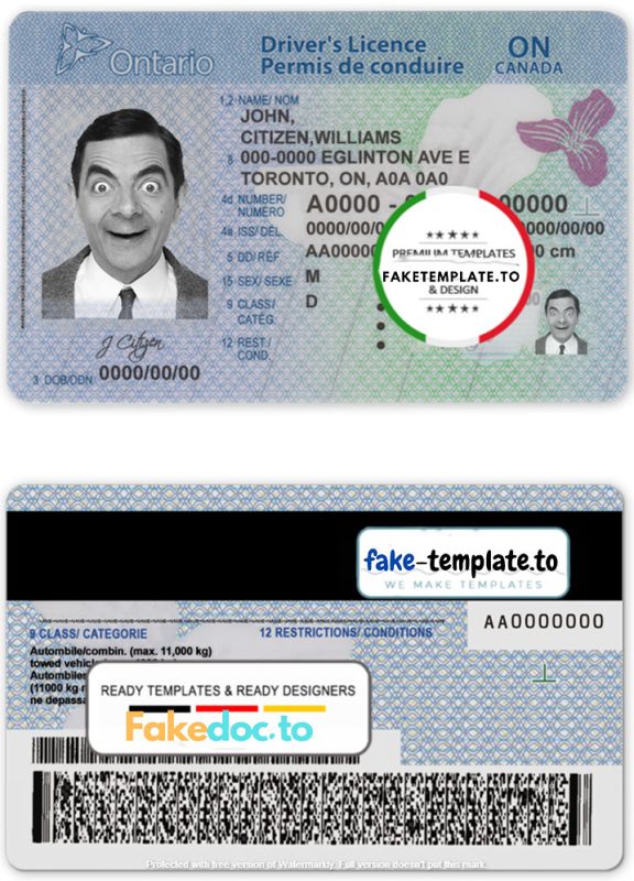 Driving license – FakeTemplate.cc