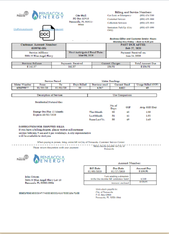 USA utility bill – FakeTemplate.cc