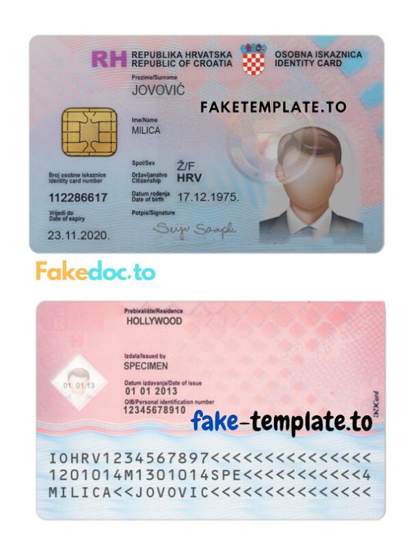 Croatia ID Card Psd Template New – FakeTemplate.cc