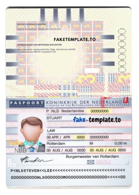 Netherlands Passport Template Psd V2 – FakeTemplate.cc