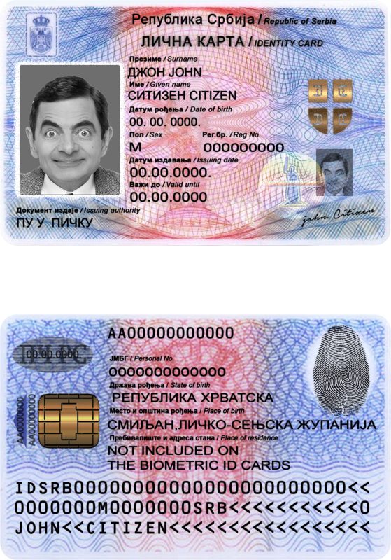 Serbia ID template in PSD format, fully editable, with all fonts ...