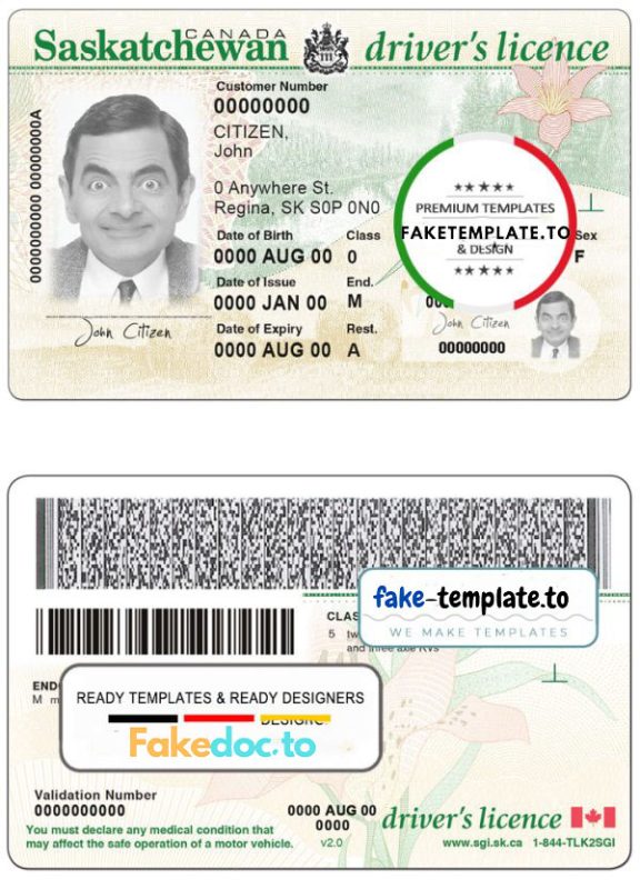 Driving license – FakeTemplate.cc