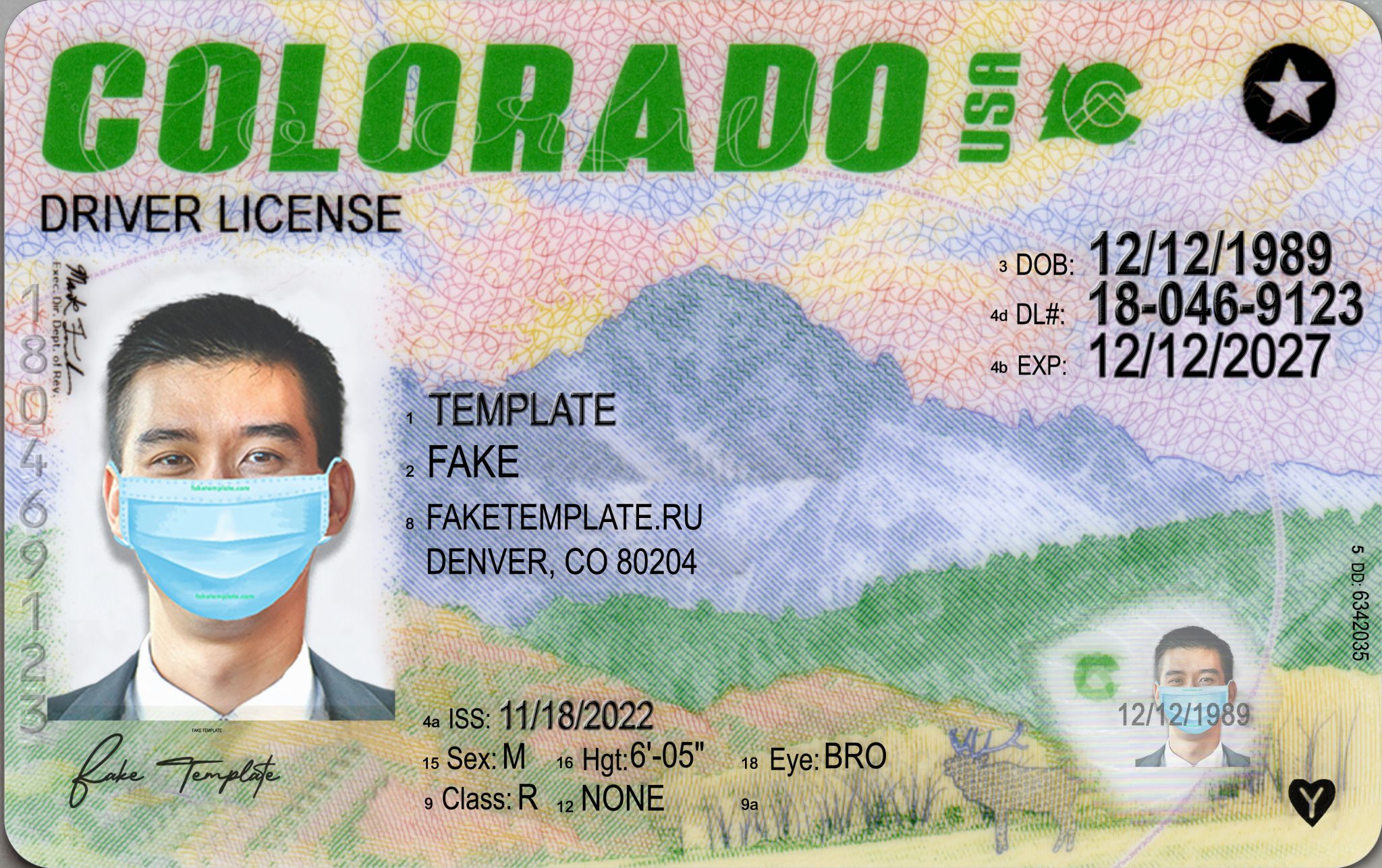 Colorado Driver License PSD New 2022 – FakeTemplate.cc