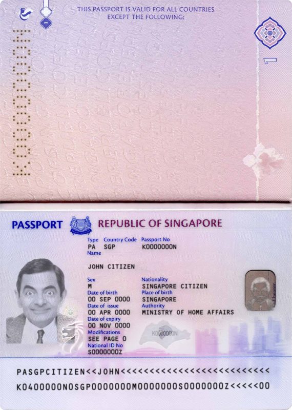 Singapore passport template in PSD format, fully editable, 2017 ...